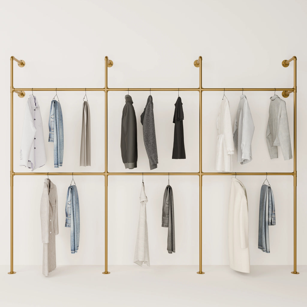KIM DOUBLE 3 | Gold garment rack – pamo. design